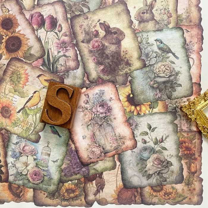 Flower Domain Collage Paper 60PCS – Soto Studios