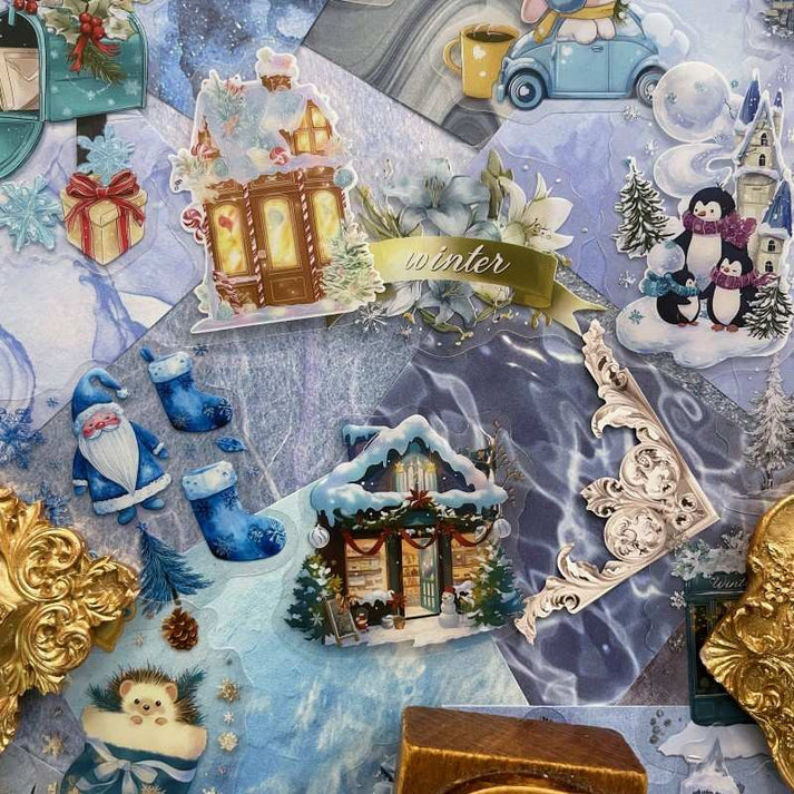 Blue Winter Ephemera Mystery Kit 85PCS – Soto Studios
